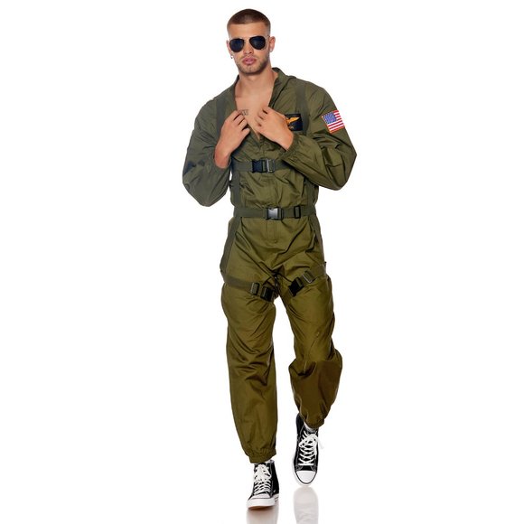 FP-552942 | Pants | Fighter Pilot Costume Jumpsuit Harness And Aviators ...